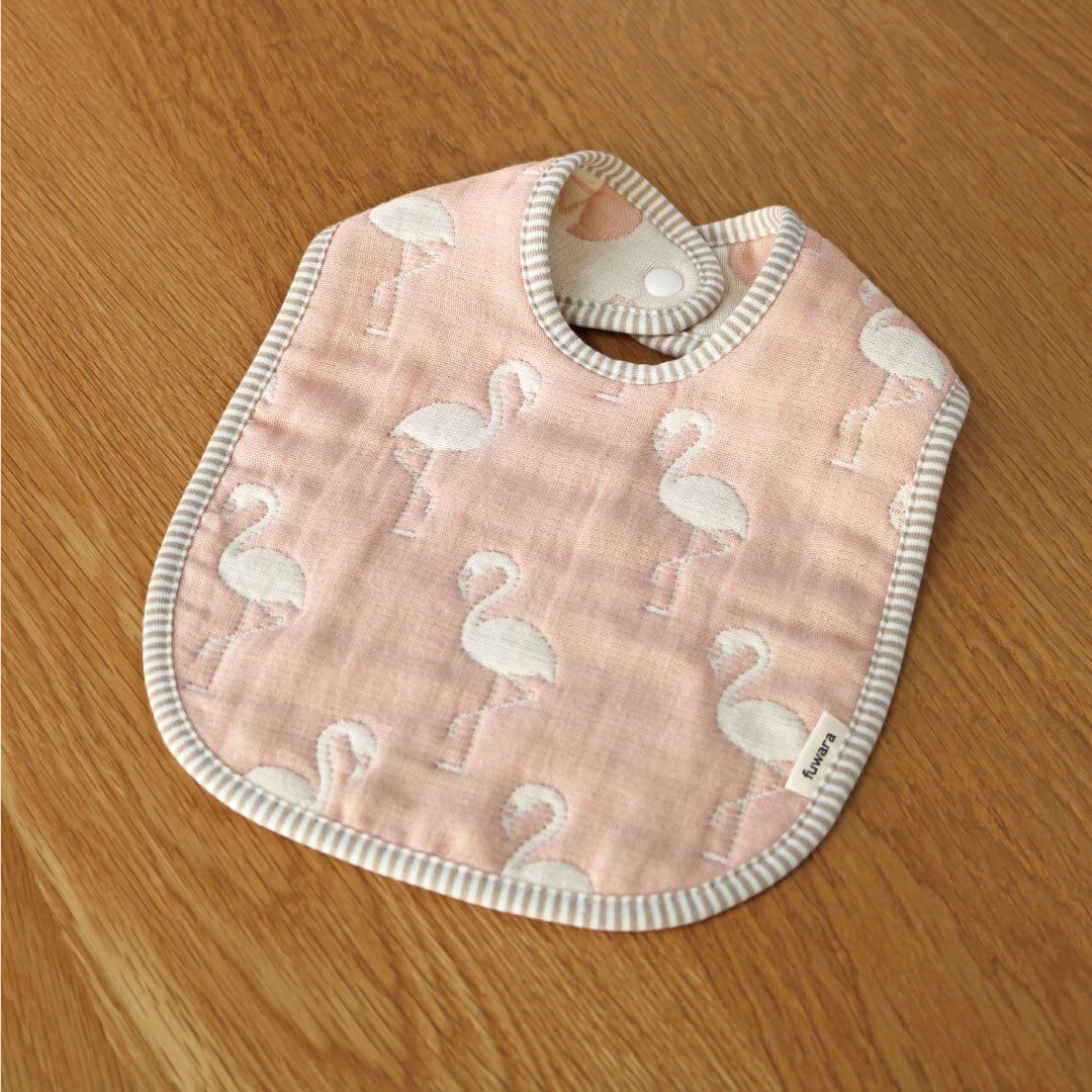 FUWARA FLAMINGO MUSLIN BIB | JAPANESE GAUZE | MADE IN JAPAN – NiMi Projects